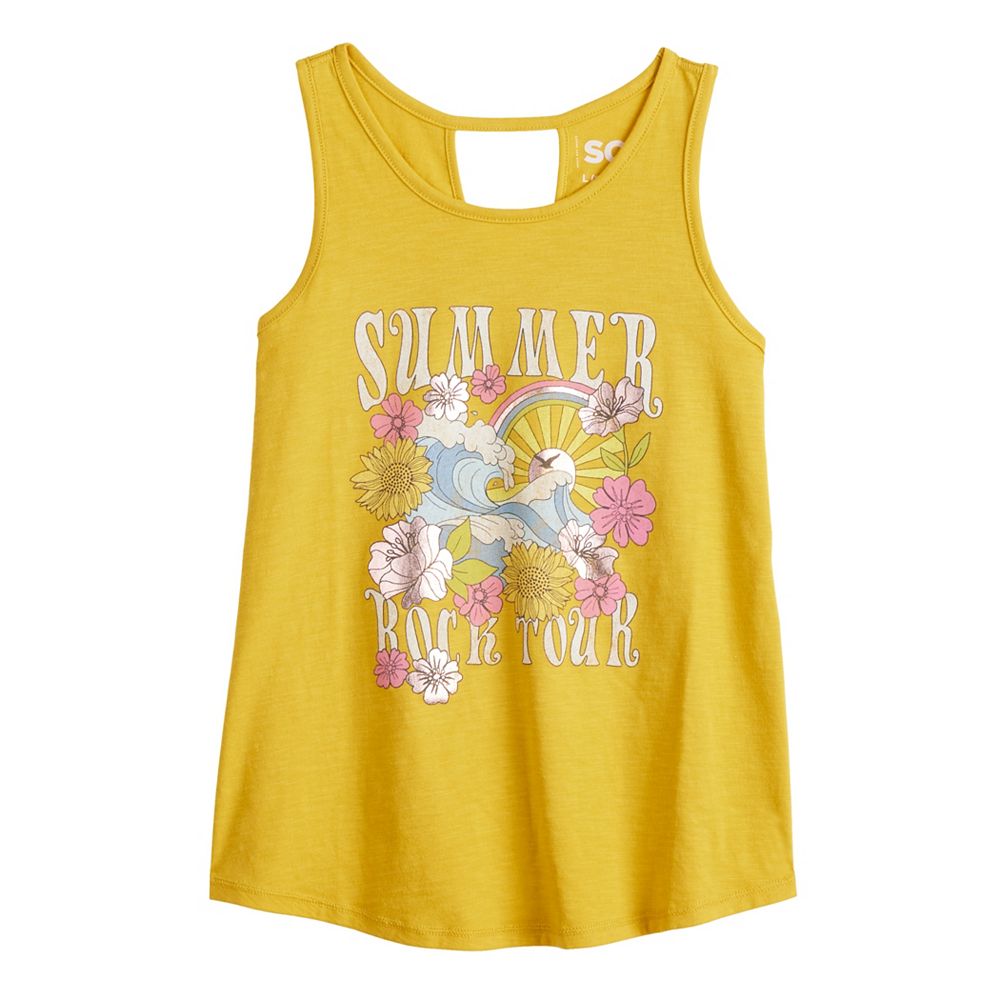 Girls 6-18 SO® Adaptive Keyhole Graphic Swing Tank Top in Regular ...