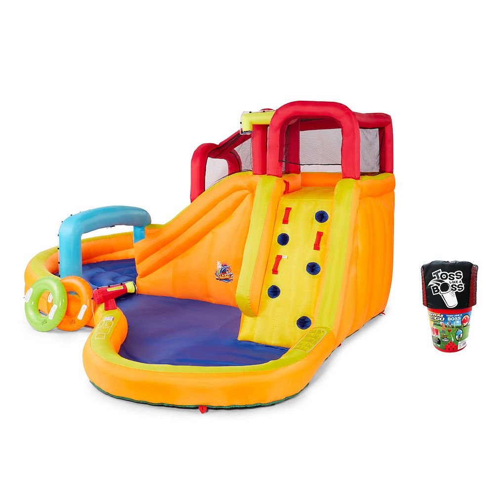 Banzai Kids Inflatable Lazy River Water Park & Toss Like A Boss Giant ...