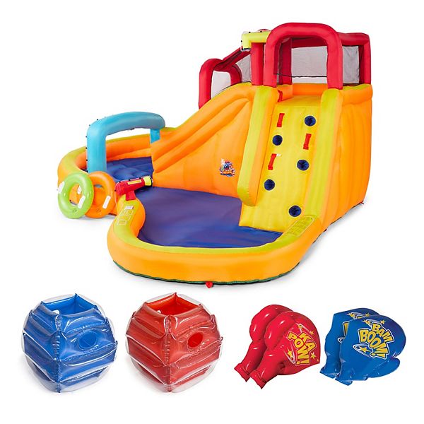 Banzai Kids Inflatable Lazy River Adventure Water Park and Battle Bop ...