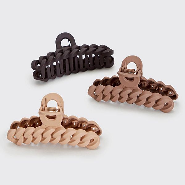 Kitsch Eco-Friendly Chain Claw Clip 3-pc. Set - Neutrals