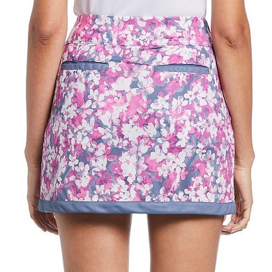 Women's Grand Slam Floral Mesh Faux-Wrap Golf Skort