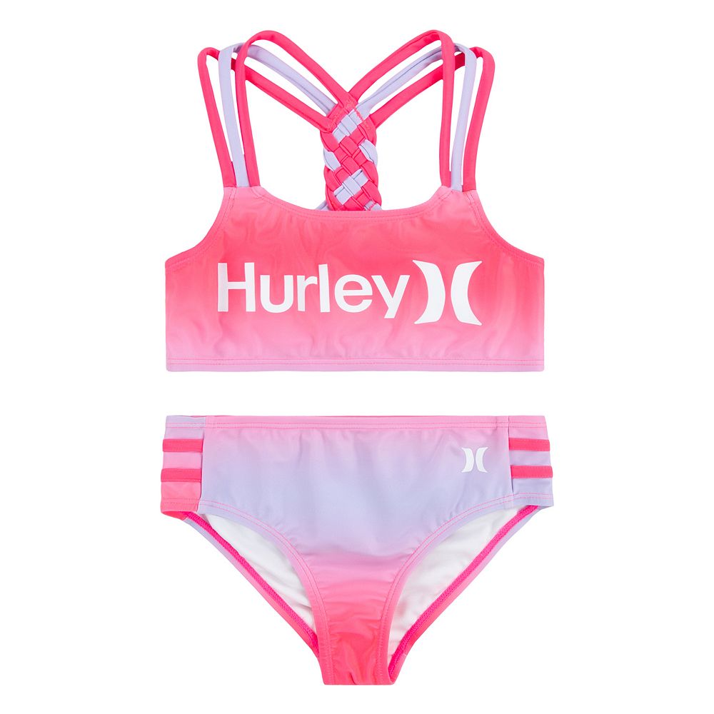Girls 7-16 Hurley Braided Strap Bikini Top & Bottoms Swimsuit Set