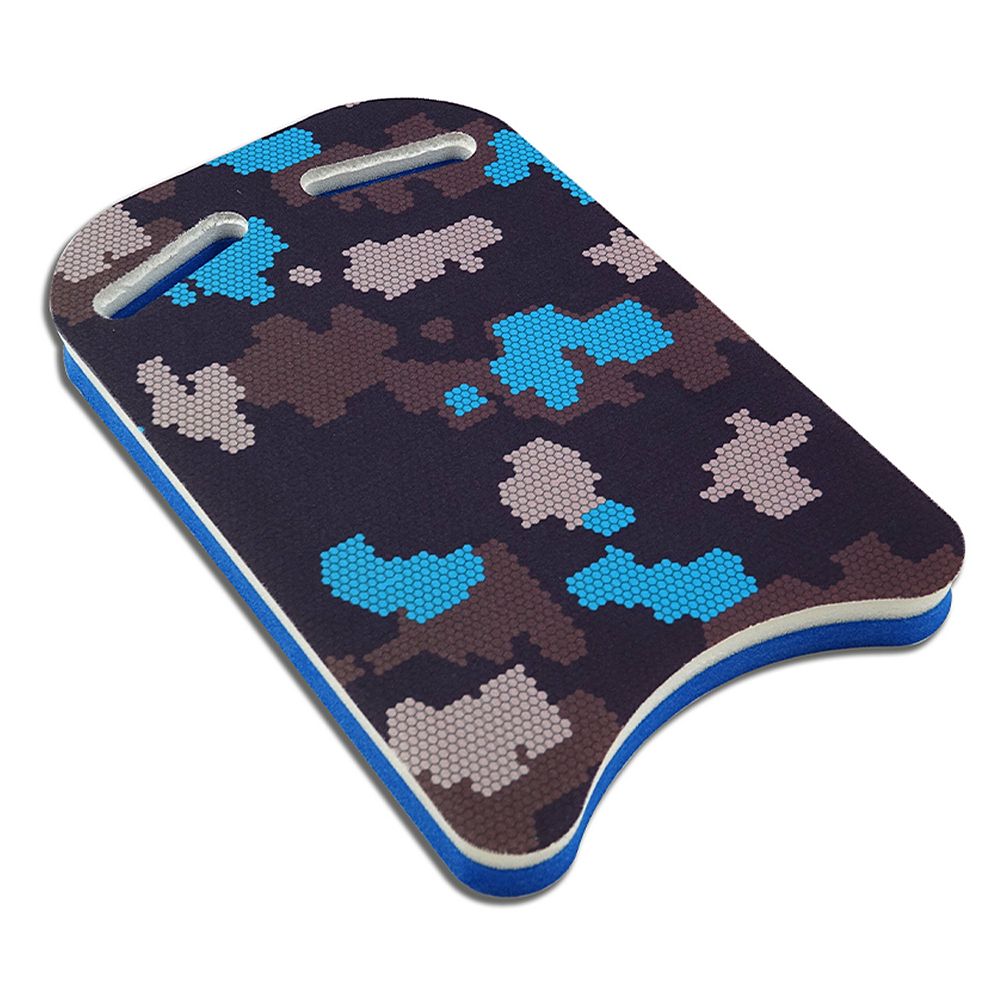 Floatation iQ Pool Swim Training Foam Exercise Kickboard, Blue Camo Print