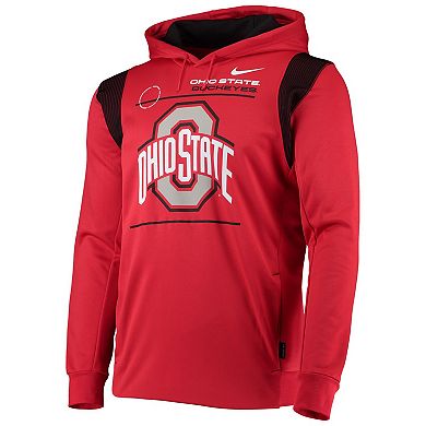 Men's Nike Scarlet Ohio State Buckeyes 2021 Team Sideline Performance Pullover Hoodie