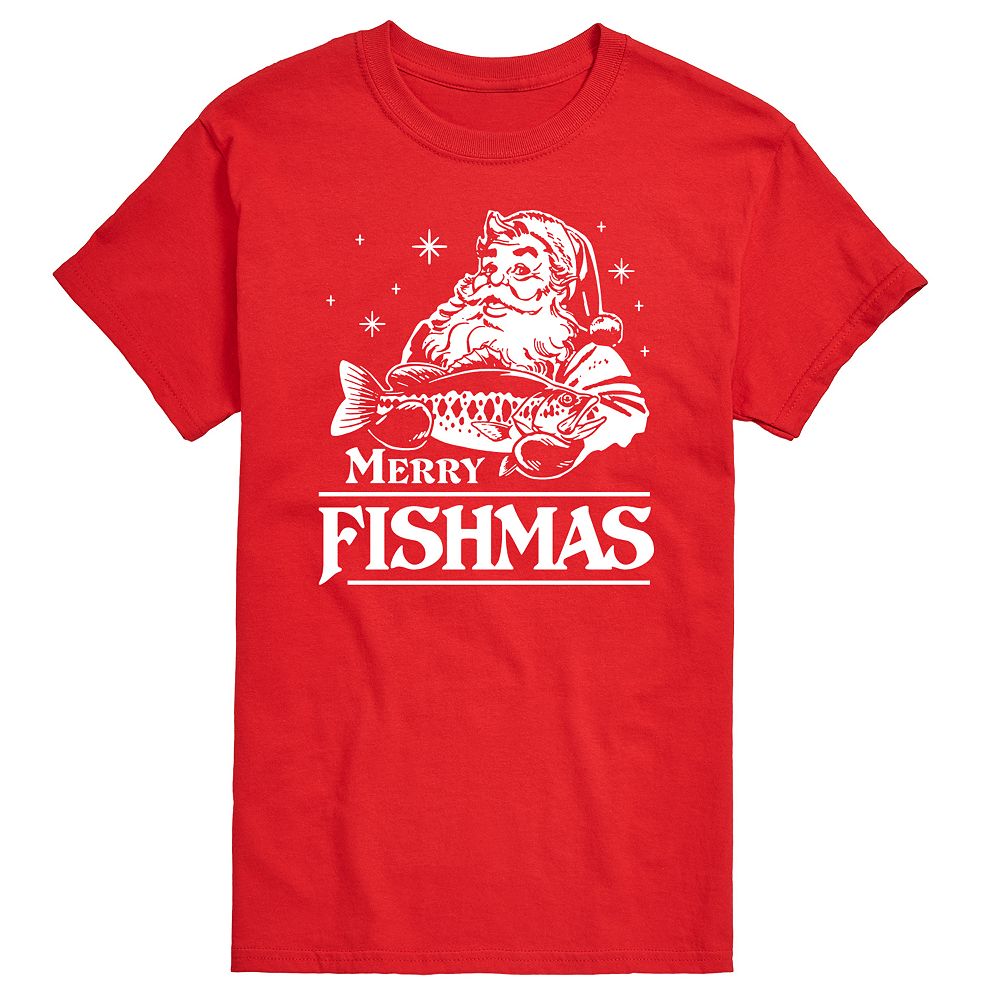 Big & Tall Merry Fishmas Santa Tee