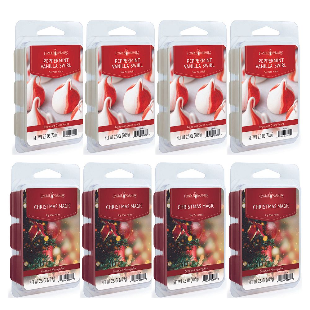 Candle Warmers Etc. 2.5-oz. Peppermint Vanilla Swirl & Christmas Magic ...