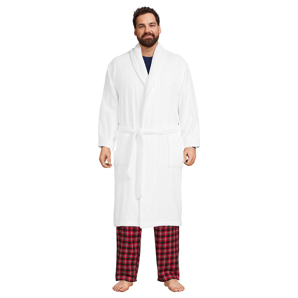 Big & Tall Lands' End Calf-Length Turkish Terry Robe