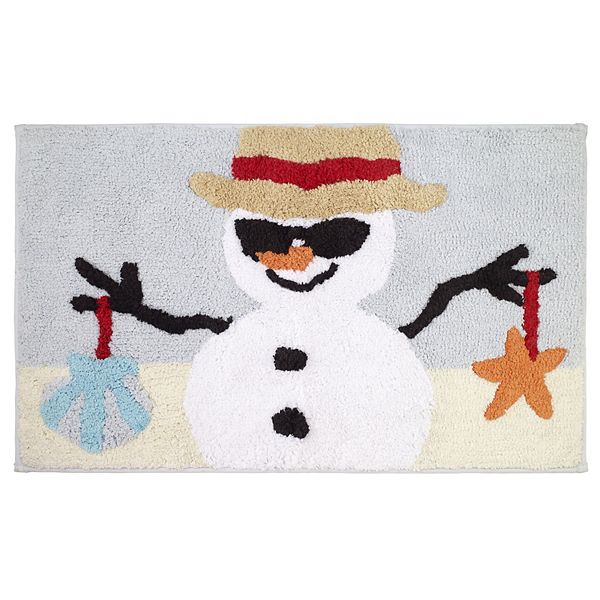 Avanti Beach Snowman Bath Rug