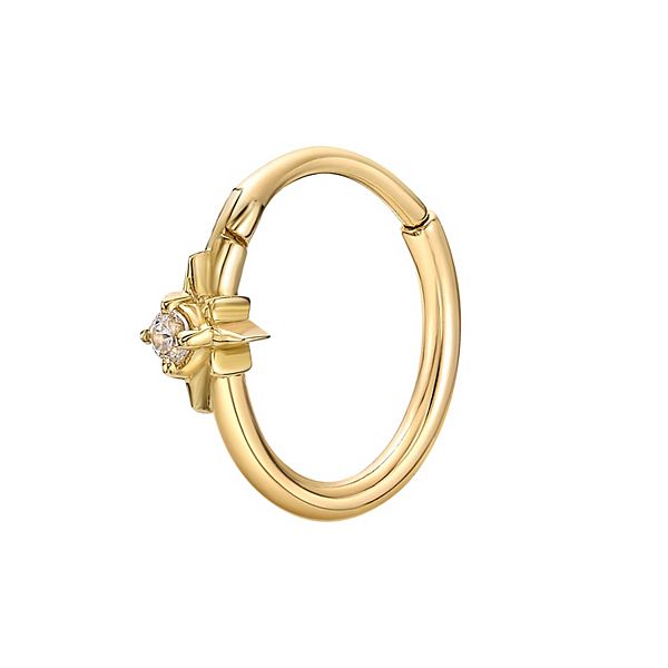 Lila Moon 14k Gold Cubic Zirconia Star Multi Purpose Clicker Earring