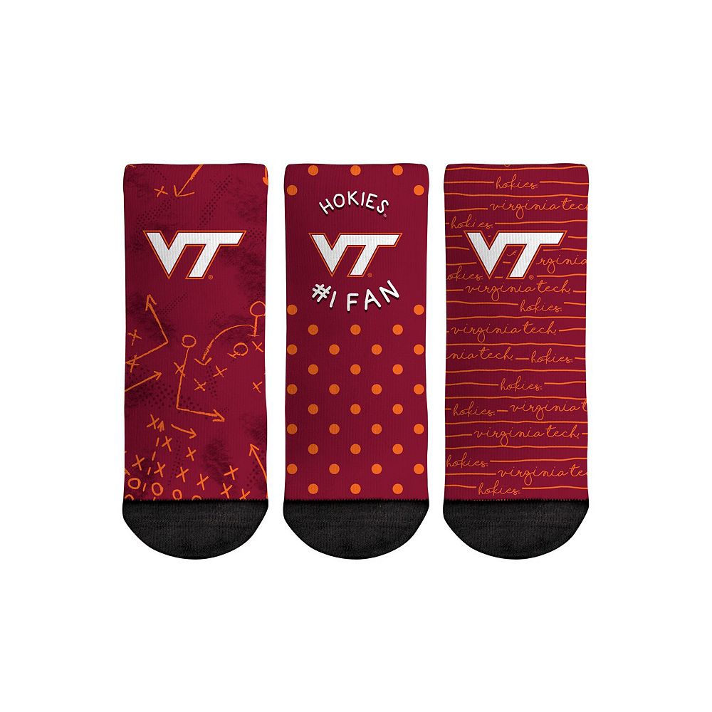 Toddler Rock Em Socks Virginia Tech Hokies #1 Fan 3-Pack Crew Socks Set