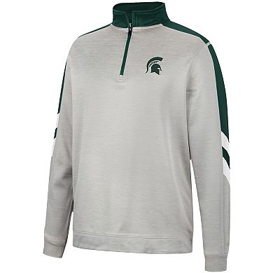 Men's Colosseum Gray/Green Michigan State Spartans Bushwood Fleece ...