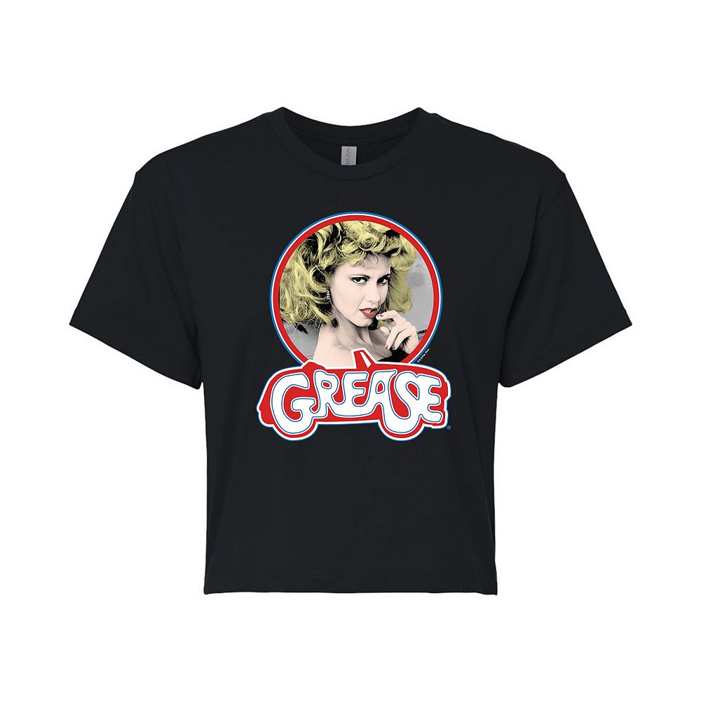 Juniors' Grease Sandy Head Shot Cropped Graphic Tee