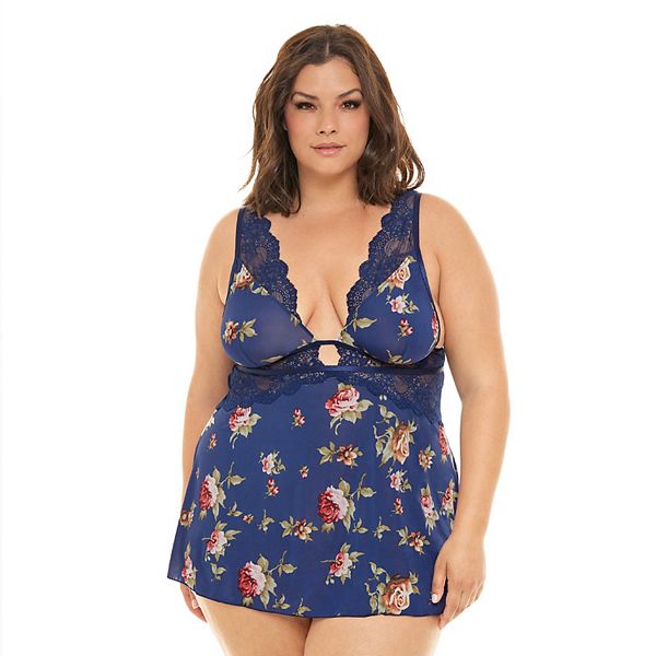 Plus Size Oh La La Cheri Naeva Babydoll Chemise LL-11787X