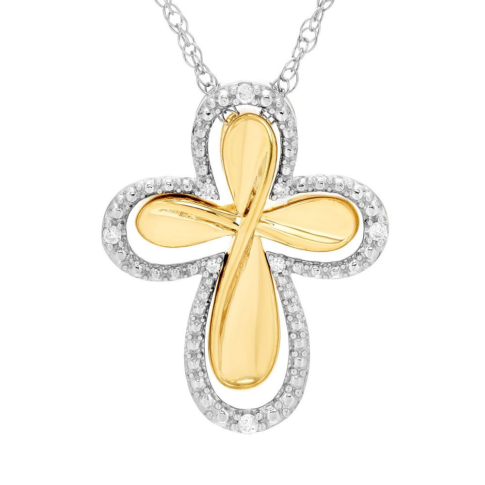 Boston Bay Diamonds Two Tone Sterling Silver Diamond Accent Three-in ...
