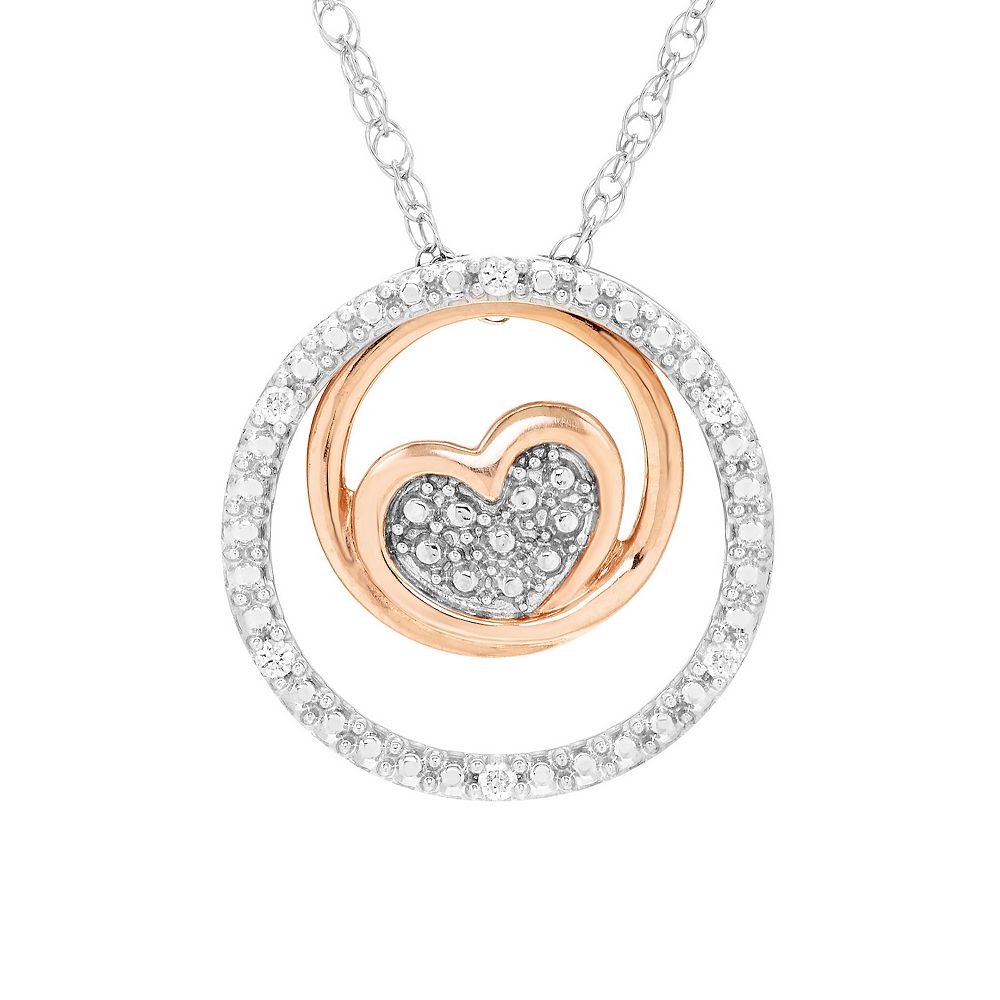 Boston Bay Diamonds 14k Rose Gold Two Tone Sterling Silver Diamond ...