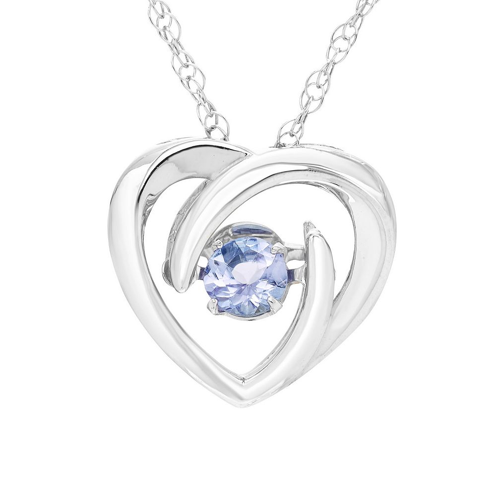 Boston Bay Diamonds Brilliance in Motion Sterling Silver Dancing Gemstone Heart Pendant