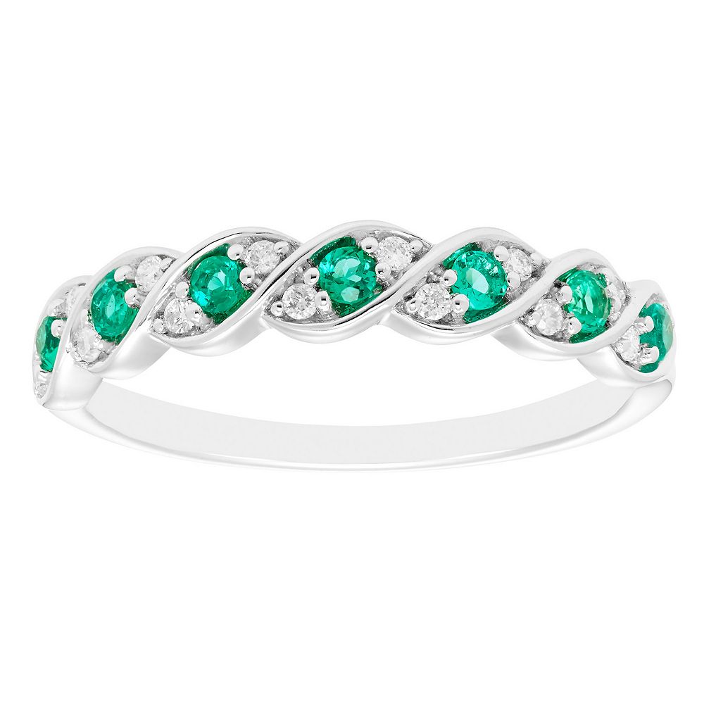 Boston Bay Diamonds Sterling Silver Lab-Created Gemstone & 1/10 Carat T ...