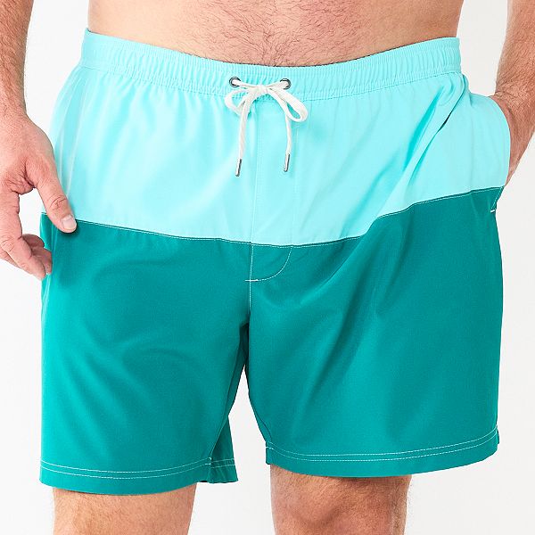 Big & Tall Sonoma Goods For Life® 7" Colorblock Swim Trunks