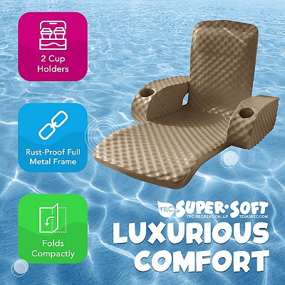 TRC Recreation Folding Baja II Lounger Foam Portable Swimming Pool Float Bronze