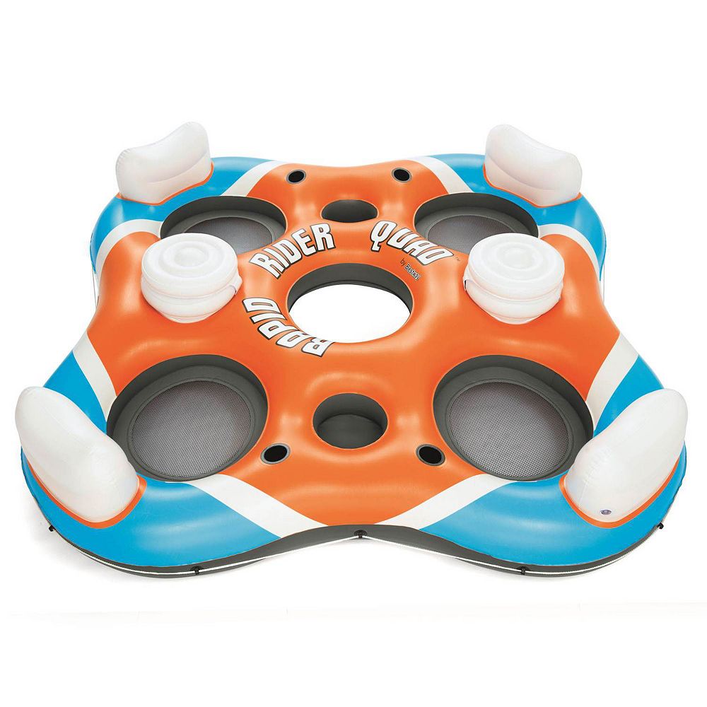 Bestway Rapid Rider 4 Person Floating Island Lake Raft & Intex Electric ...