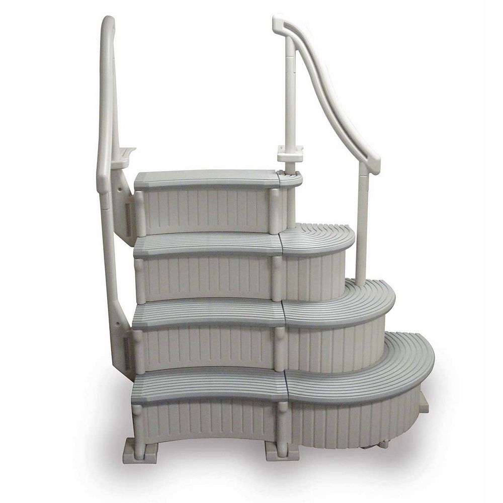 Confer Plastics Curved 4-step Above Ground Pool Stair System & Add-on Steps