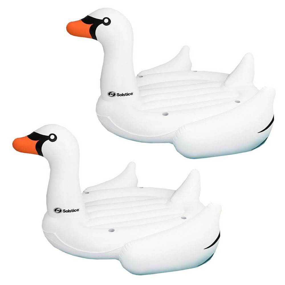 Swimline Giant 105" Inflatable Mega Swan Ride-On Swimming Pool Float (2 ...