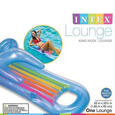 Intex King Kool Lounge Inflatable Swimming Pool Lounger with Headrest ...