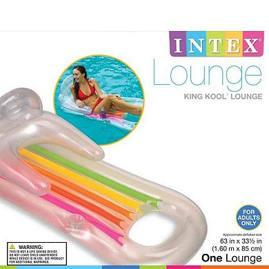 Intex King Kool Lounge Inflatable Swimming Pool Lounger with Headrest ...