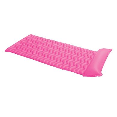Intex Tote 'N Float Wave Mat Floating Swimming Pool Lounger w/ Headrest ...