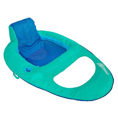 SwimWays Spring Float Inflatable Recliner Pool Lounger, Aqua & Blue (2 ...