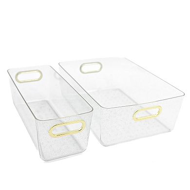 Packed Party Organize It Injected Glitter Storage Bin With Gold Handles ...
