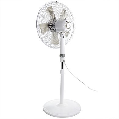 Holmes Oscillating 16 Inch Blade Staind Fan with Metal Grill in White