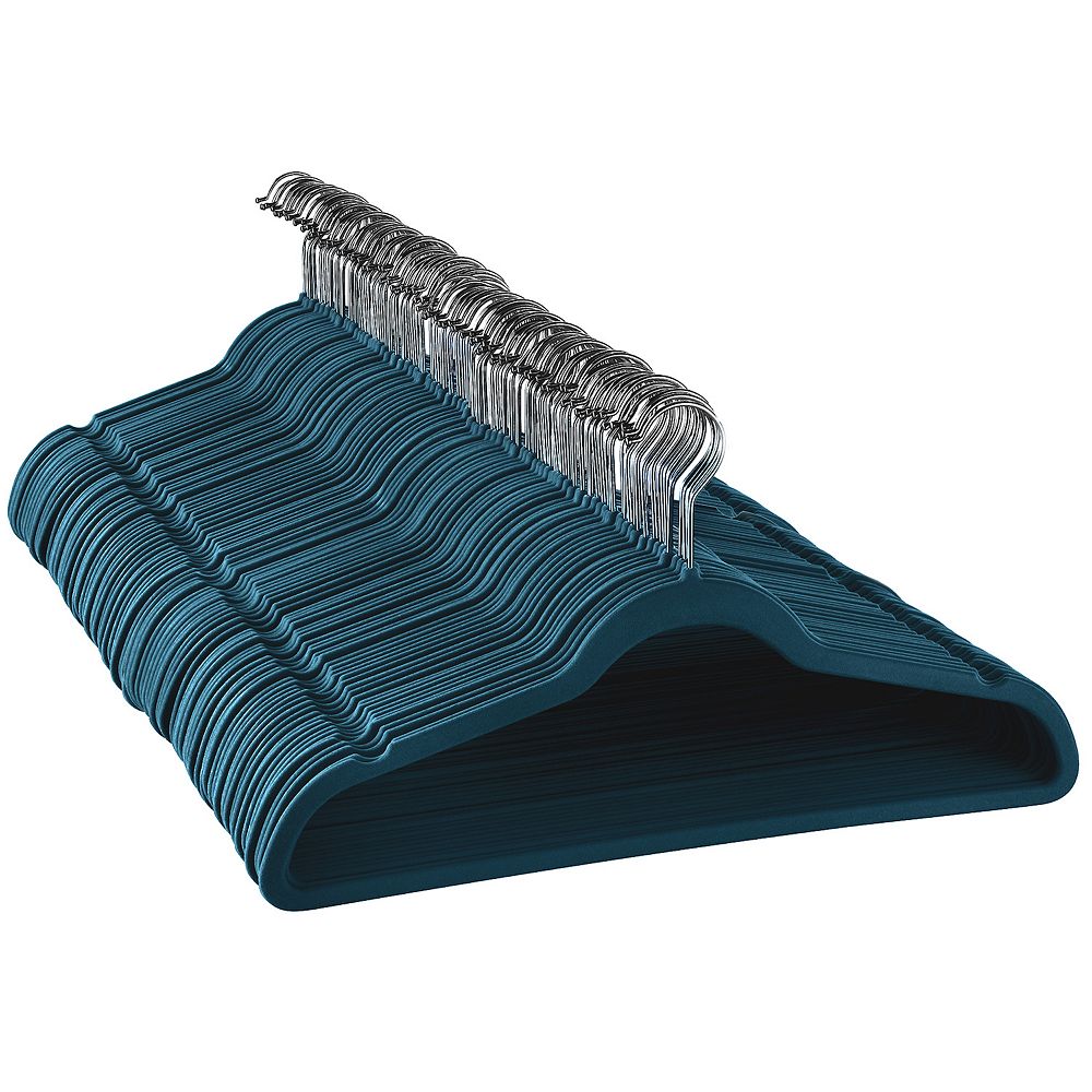 Elama Home 100 Piece Heavy Duty Velvet Non-Slip Slim Profile Hanger Set