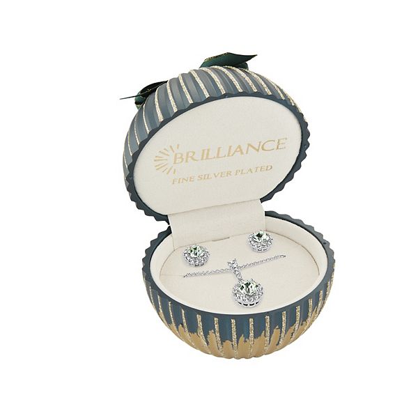 Brilliance Birthstone Crystal Pendant & Stud Earring Set in Ornament ...