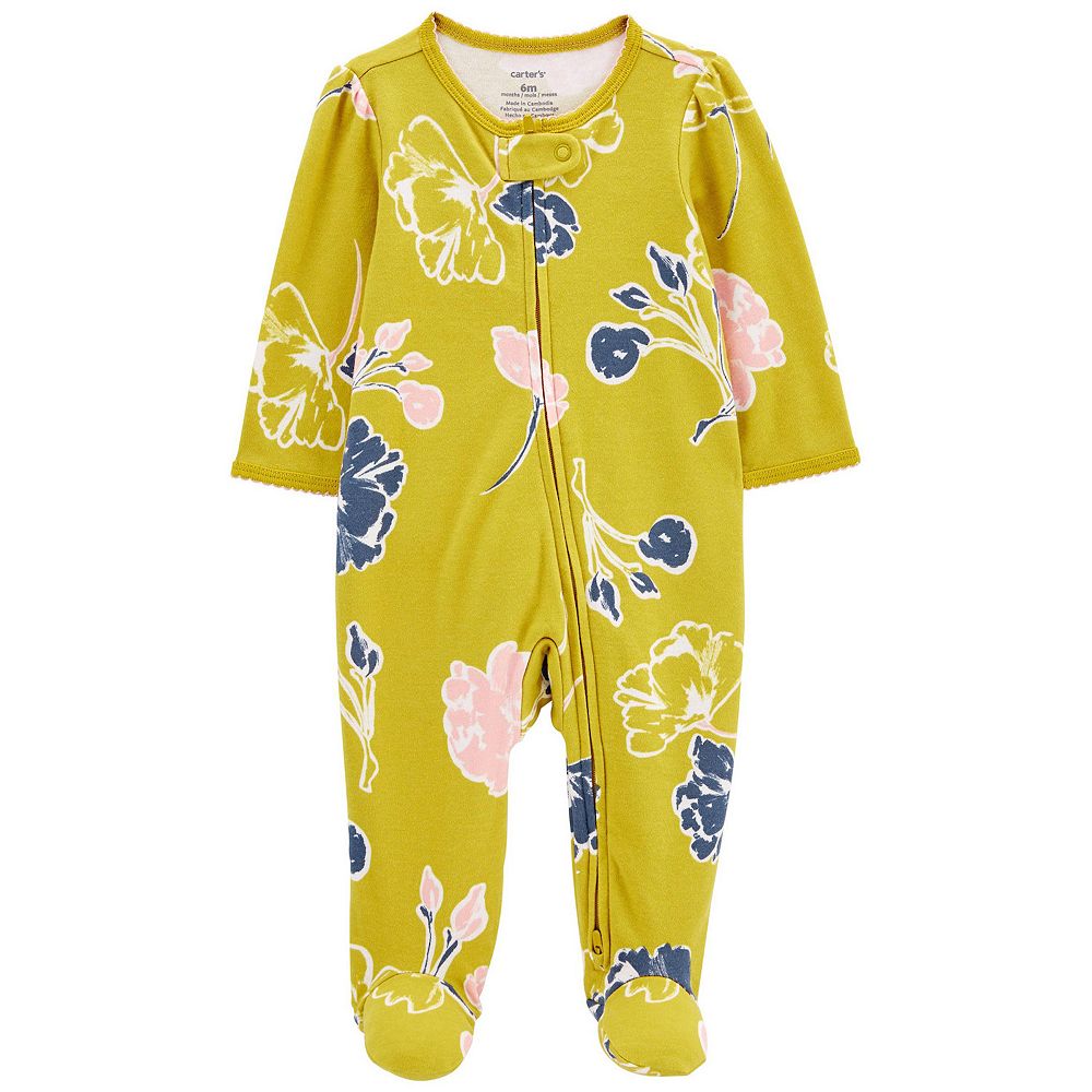 Baby Carter's Floral 2-Way Zip Cotton Sleep & Play