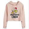 Juniors' Dr. Seuss's The Grinch Grinchmas Crew Cropped Graphic Hoodie