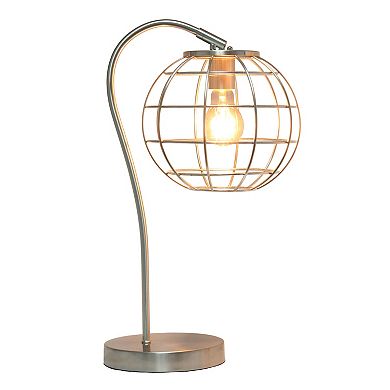 Lalia Home Arched Metal Cage Table Lamp, Brushed Nickel