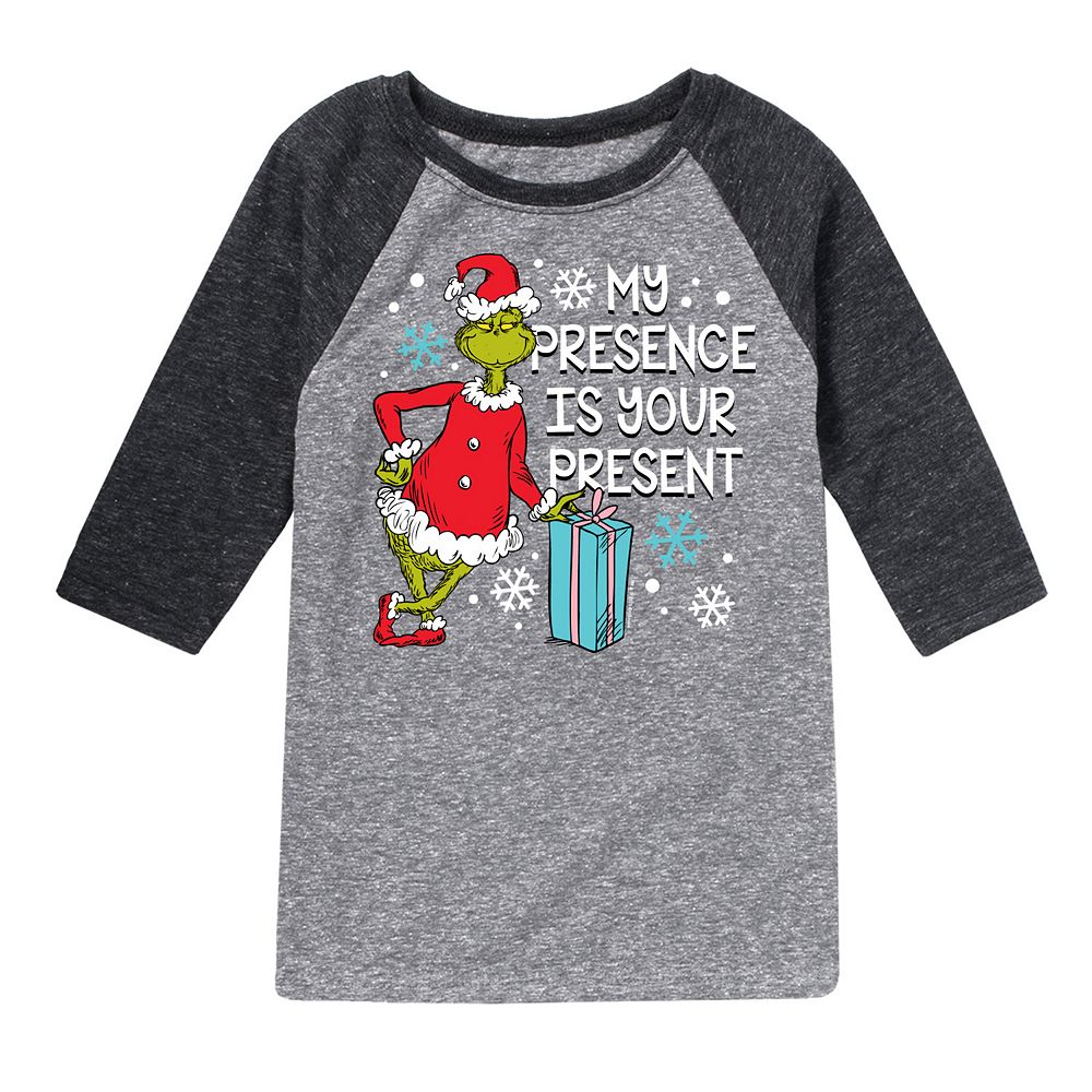 Boys 8-20 Dr. Seuss How the Grinch Stole Christmas Present Raglan ...