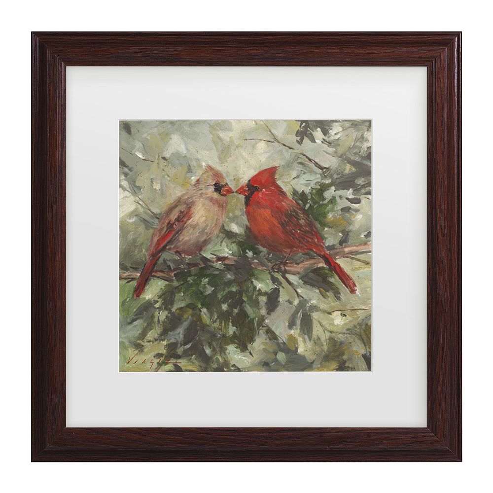 Trademark Fine Art Mary Miller Veazie "Kissing Cardinals" Matted Framed ...