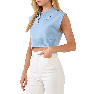 Knit Top with Collar