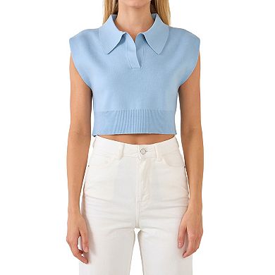 Knit Top with Collar