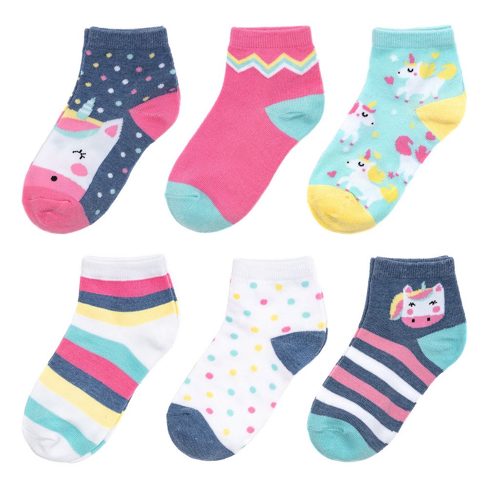Girls SO® 6-Pack Patterned Ankle Sock