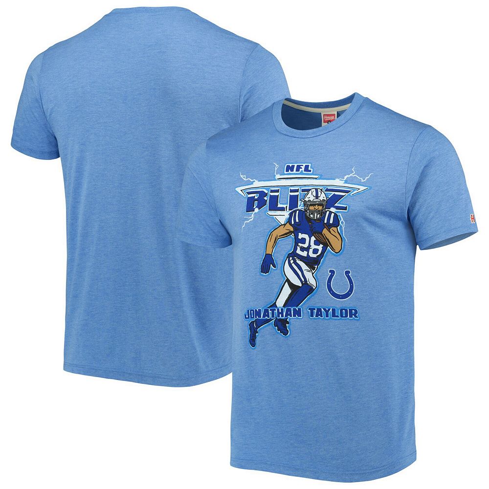 Men's Homage Jonathan Taylor Heathered Heather Royal Indianapolis Colts ...