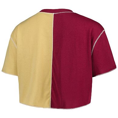 Women's ZooZatz Maroon/Gold Florida State Seminoles Colorblock Cropped ...