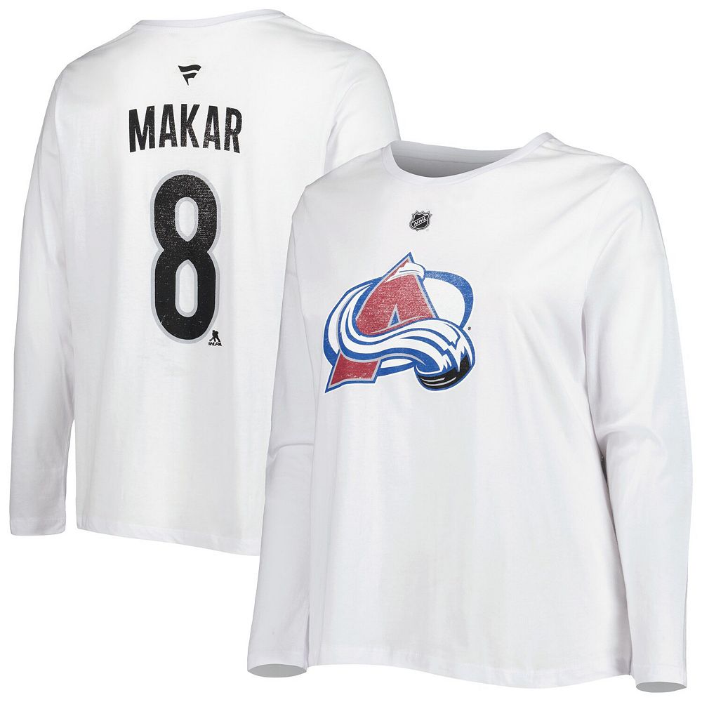 Women's Profile Cale Makar White Colorado Avalanche Plus Size Name ...