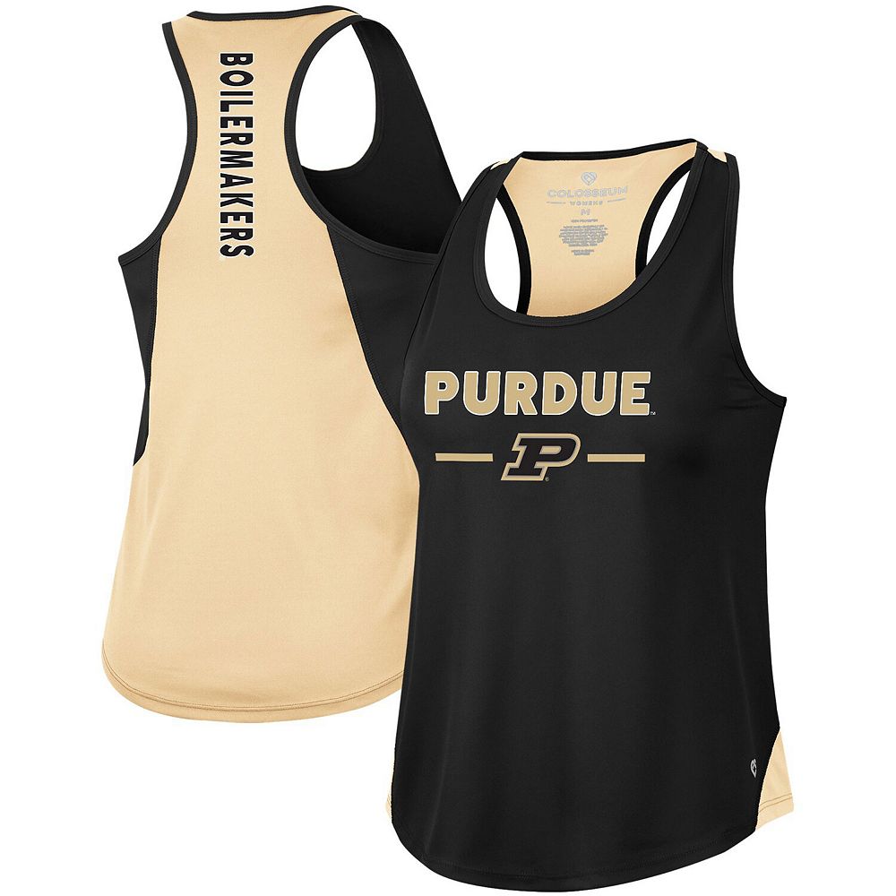 Women's Colosseum Black Purdue Boilermakers Sachs 2-Hit Scoop Neck ...