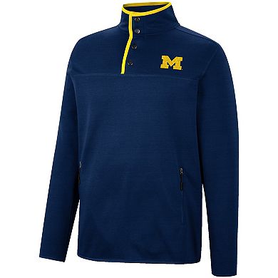 Men's Colosseum Navy Michigan Wolverines Rebound Quarter-Snap Jacket