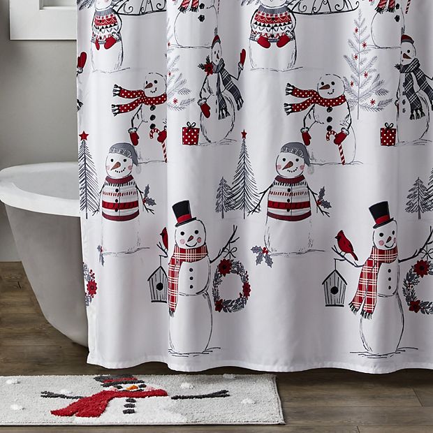 SKL Home Whistler Snowman Shower Curtain Rug Set