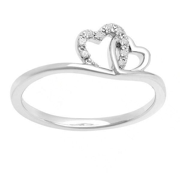 Love Always Sterling Silver Diamond-Accent Interlocking Hearts Promise Ring