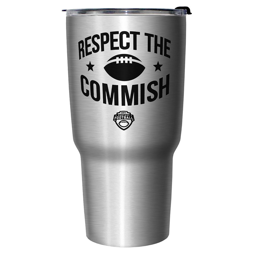 ESPN Fantasy Football Respect The Commish White Logo 27-oz. Travel Mug